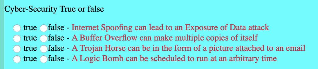 Solved Cyber-Security True or false true false - | Chegg.com