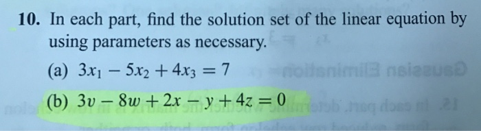 Solved In each part, find the solution set of the linear | Chegg.com