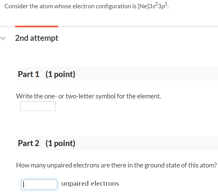 Solved Consider the atom whose electron configuration is | Chegg.com