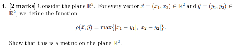 Solved 4. [2 marks] Consider the plane R2. For every vector | Chegg.com