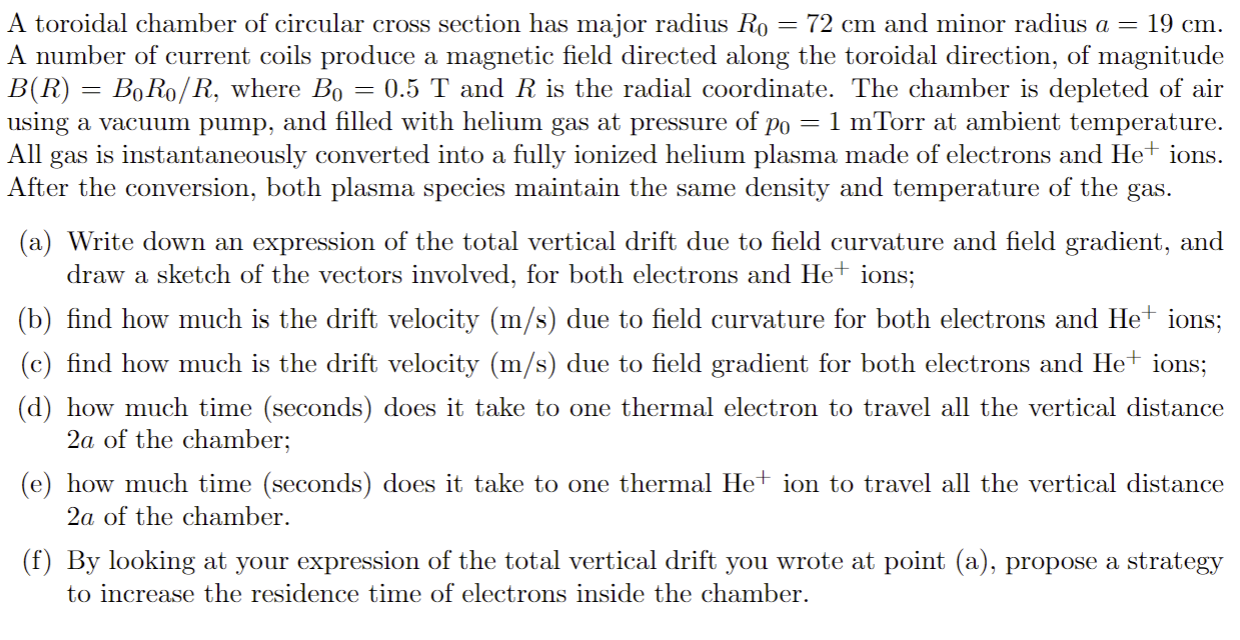 = A toroidal chamber of circular cross section has | Chegg.com