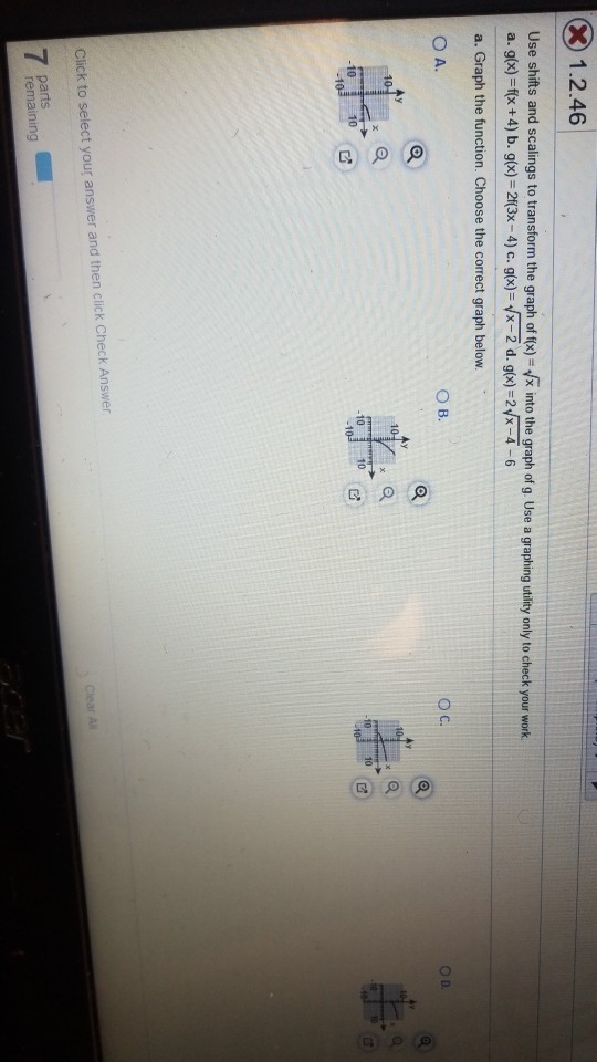 Solved Use shifts and scalings to transform the graph of | Chegg.com
