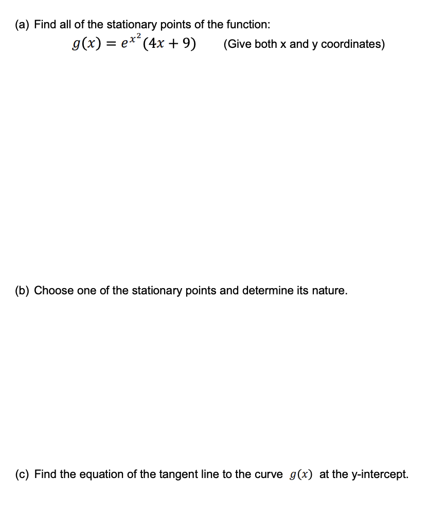 Solved (a) Find all of the stationary points of the | Chegg.com