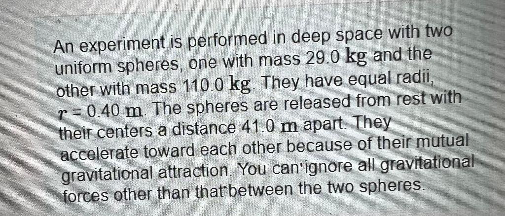 Solved An experiment is performed in deep space with two | Chegg.com
