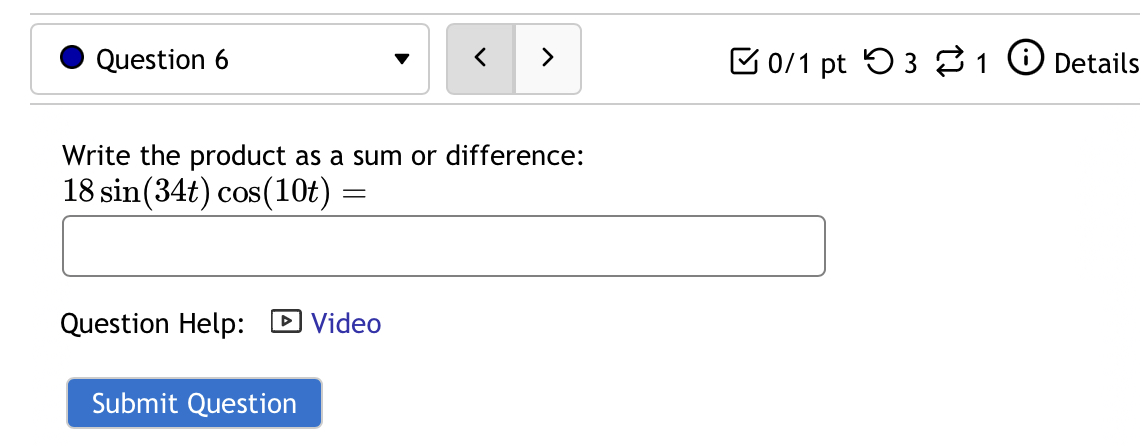 Solved Write the product as a sum or difference: | Chegg.com