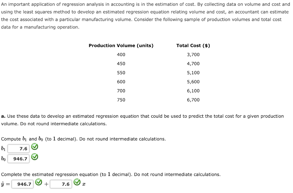 Solved An important application of regression analysis in | Chegg.com