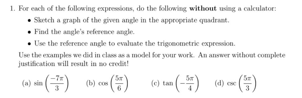 Solved 1. For each of the following expressions, do the | Chegg.com