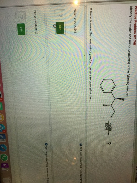 Solved Practice Problem 07.76f Identify the major and minor | Chegg.com