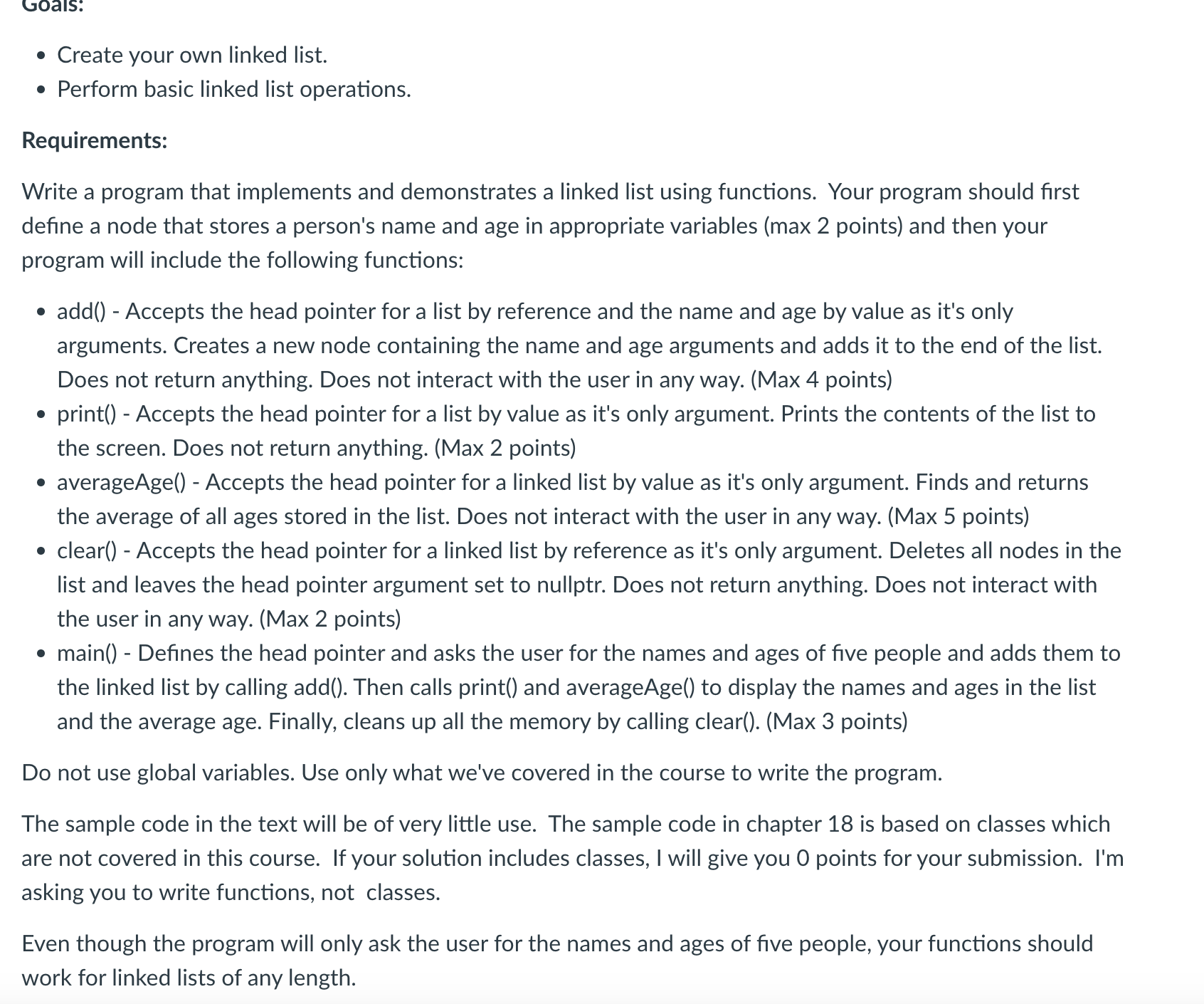 Solved Requirements: Write a program that implements and | Chegg.com