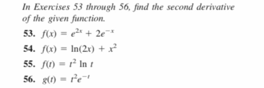 Solved In Exercises 53 through 56, find the second | Chegg.com