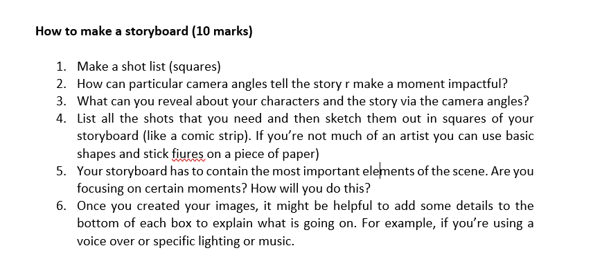 1. Create a storyboard that reflects your script | Chegg.com