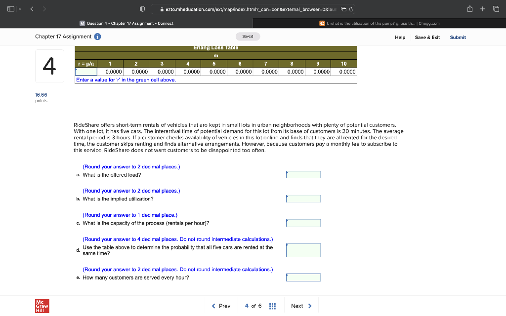 Solved f. what is the utilization of the car? g. use the | Chegg.com