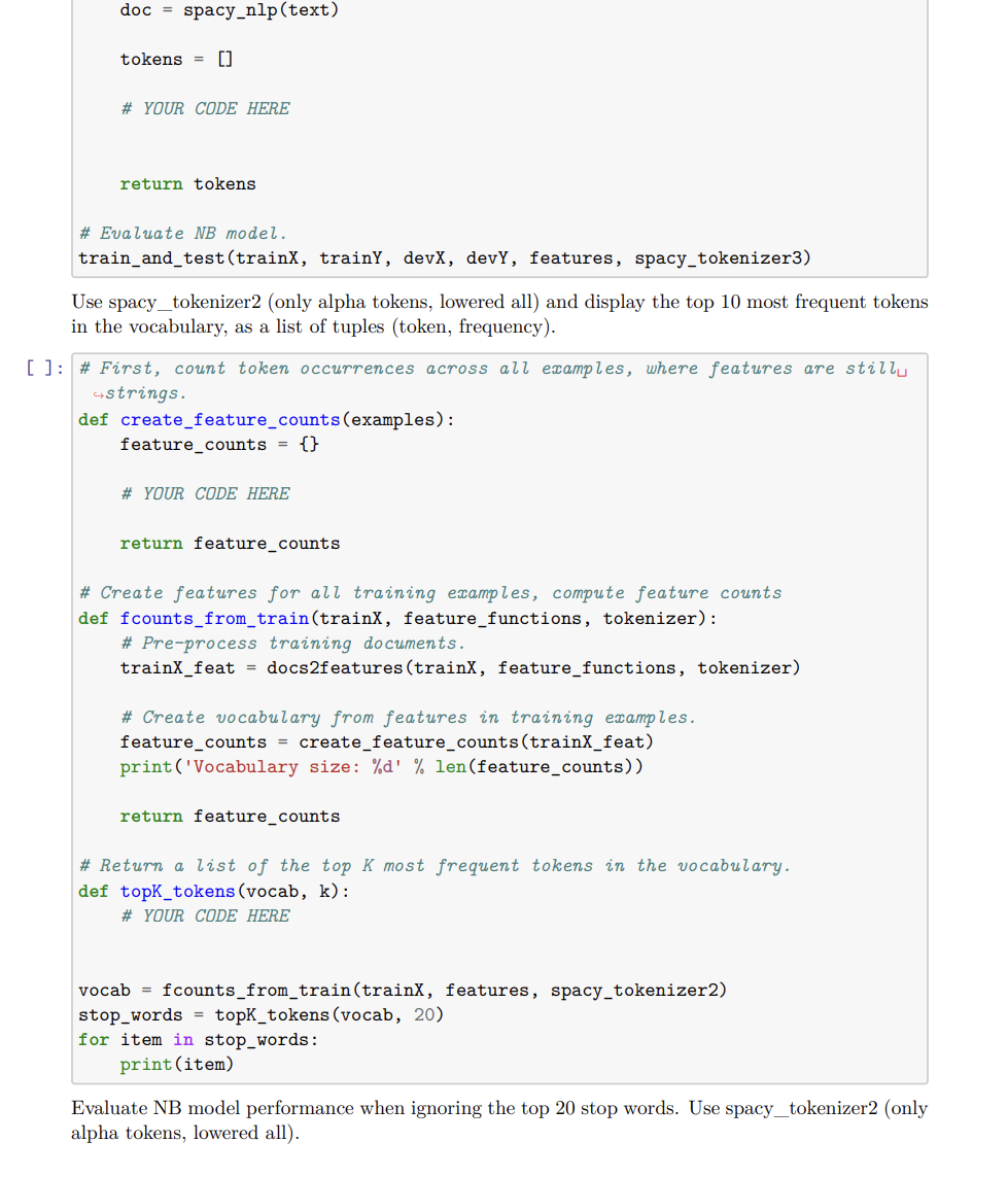 Solved 1 Naive Bayes For Sentiment Analysis This Assignment
