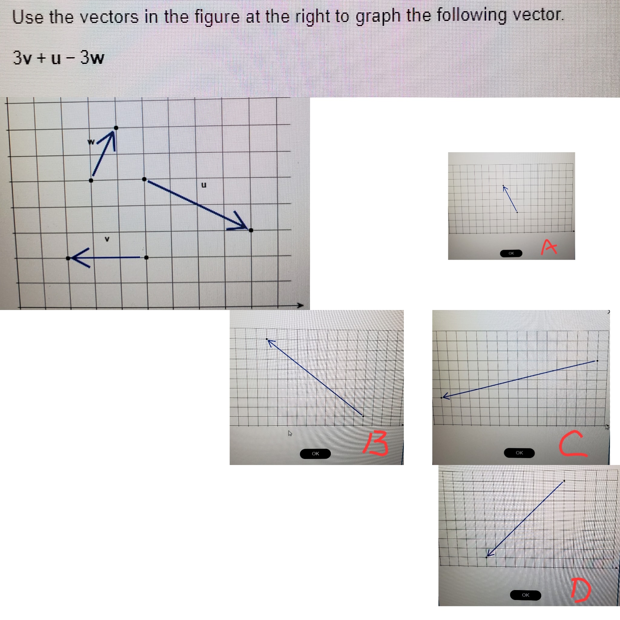 Solved Use the vectors in the figure at the right to graph | Chegg.com