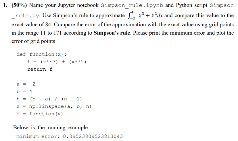 Solved 1. (50%) Name your Jupyter notebook | Chegg.com