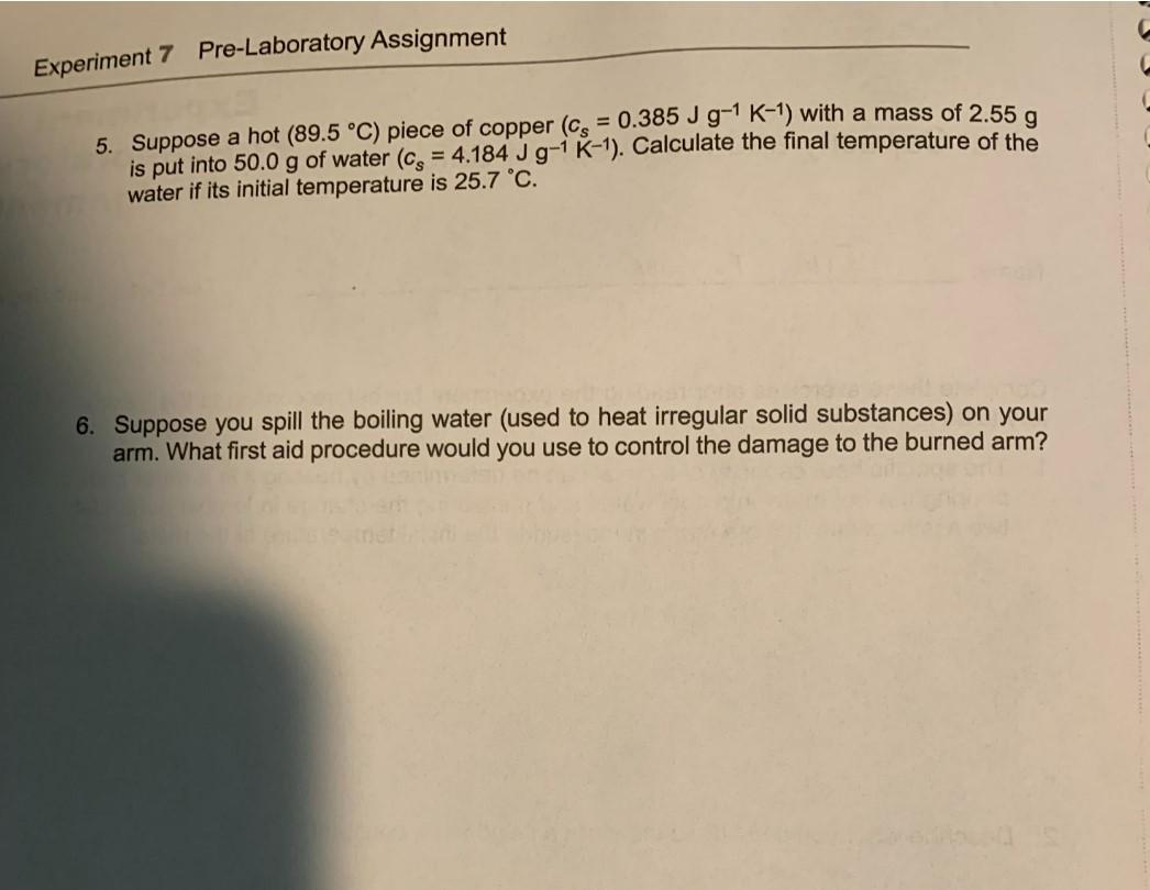 Solved Complete these exercises after reading the experiment | Chegg.com