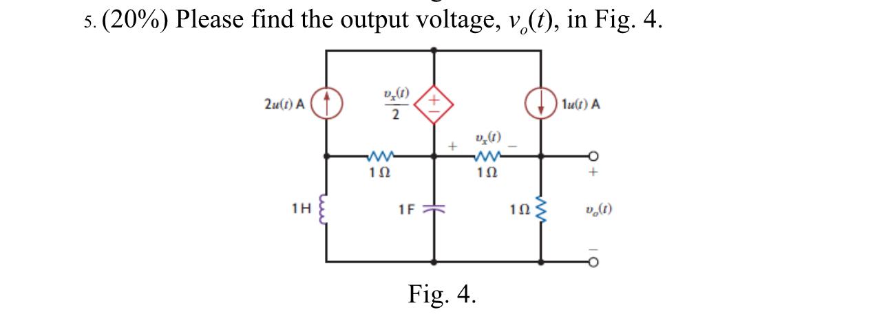 Solved (20%) ﻿Please find the output voltage, vo(t), in | Chegg.com