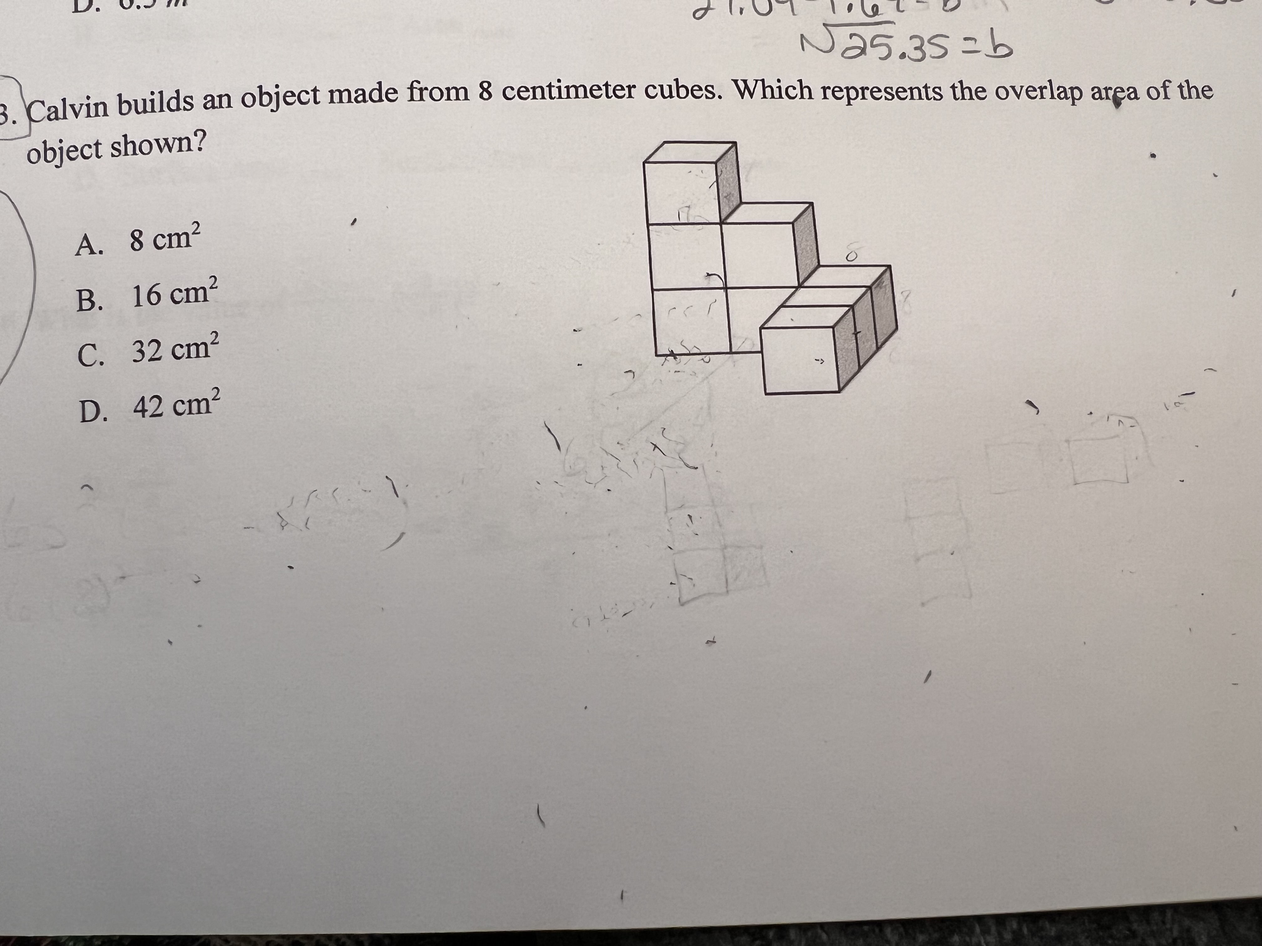 Solved 3. Calvin builds an object made from 8 centimeter | Chegg.com