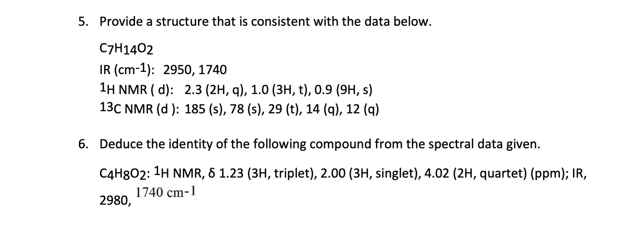 Solved 1. Predict the number of signals expected in the | Chegg.com
