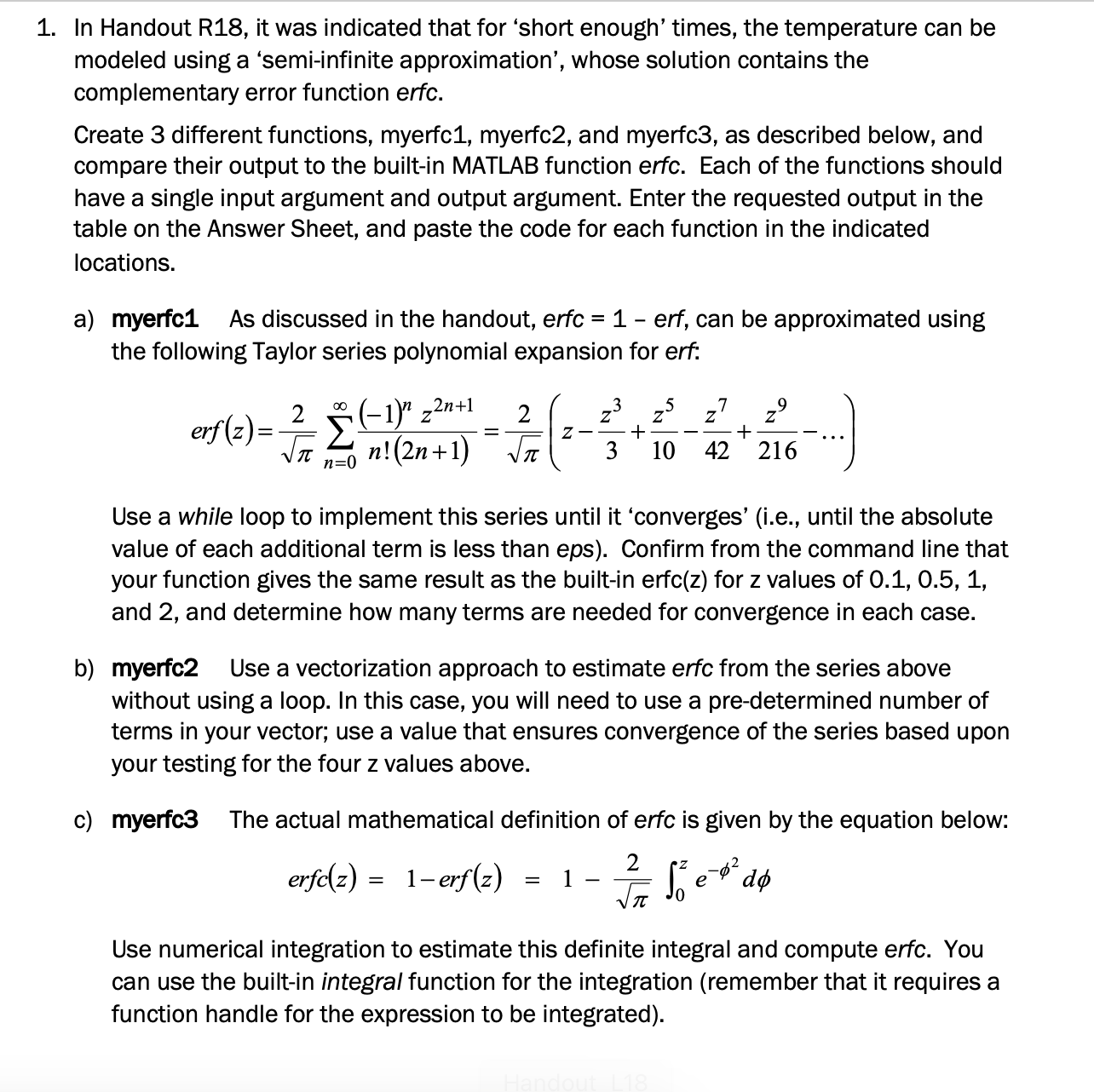 Solved In Handout R18, it was indicated that for 'short | Chegg.com