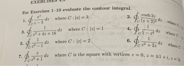 Solved EXERCISES - Cosh 2z For Exercises 1-10 evaluate the | Chegg.com