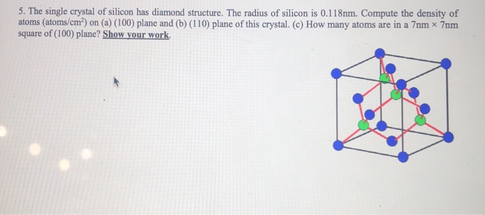 Solved 5. The single crystal of silicon has diamond | Chegg.com