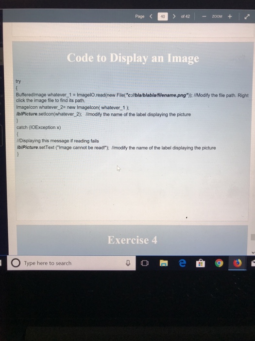 Solved Exercise 4 1. Develop a GUI application 2. Display a | Chegg.com