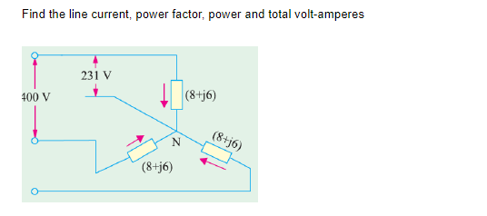 Solved Find the line current, power factor, power and total | Chegg.com