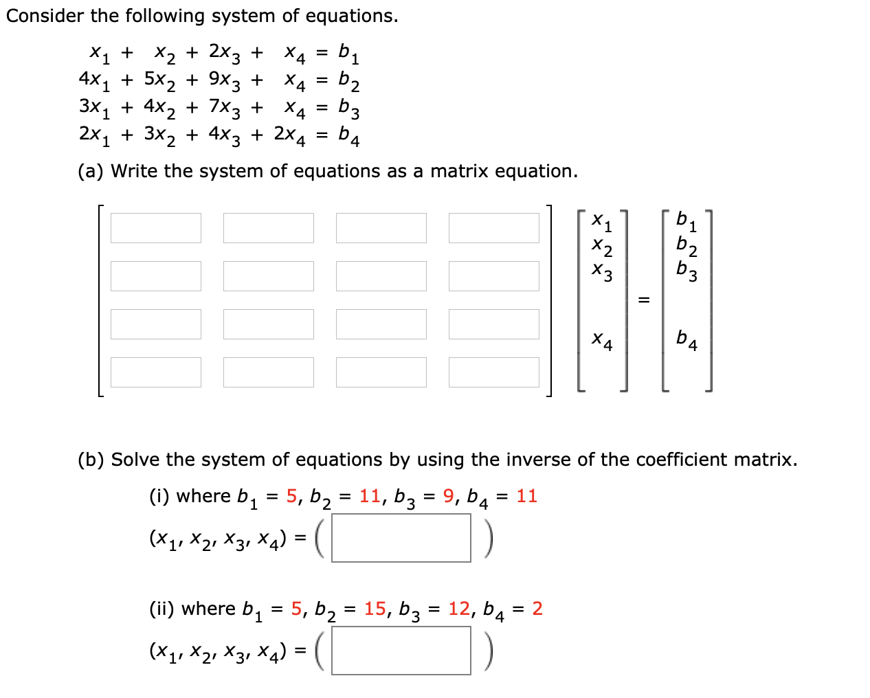 Solved Consider The Following System Of Equations X1 X2 Chegg