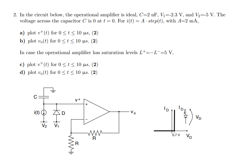 In the circuit below, the operational amplifier is | Chegg.com