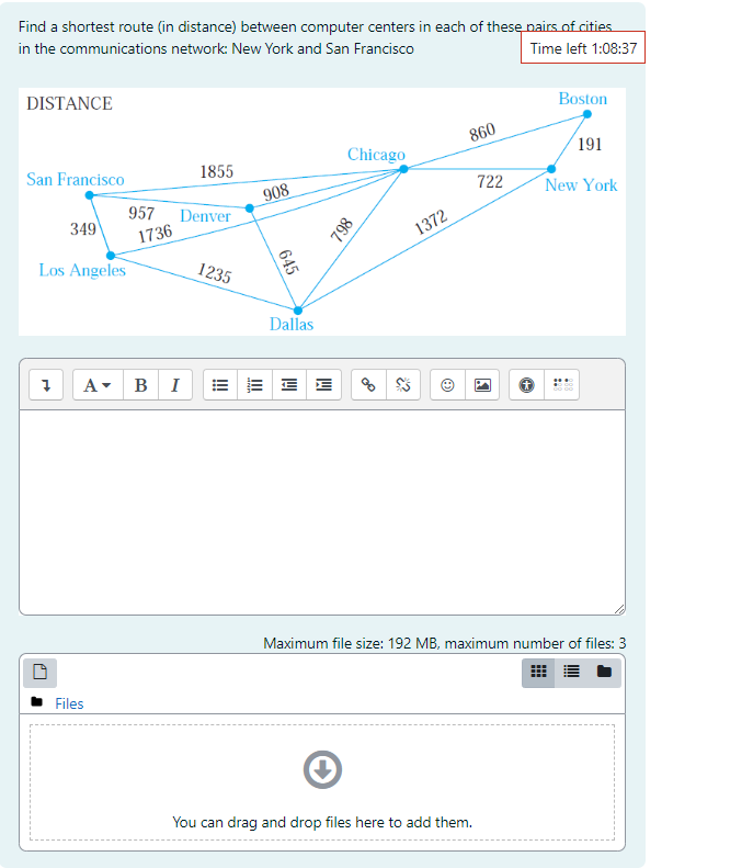 Solved Find a shortest route (in distance) between computer | Chegg.com