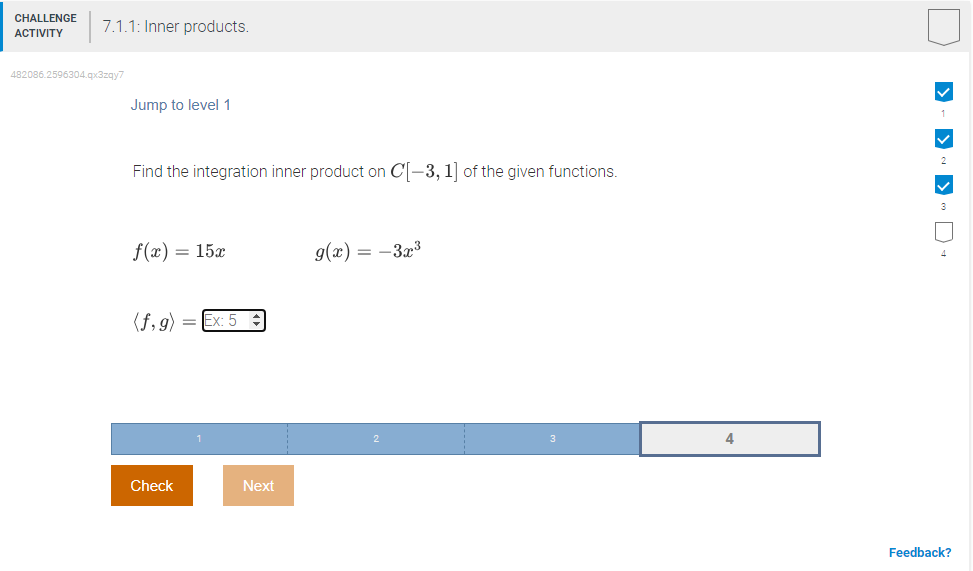 Solved Jump to level 1 Find the integration inner product on | Chegg.com