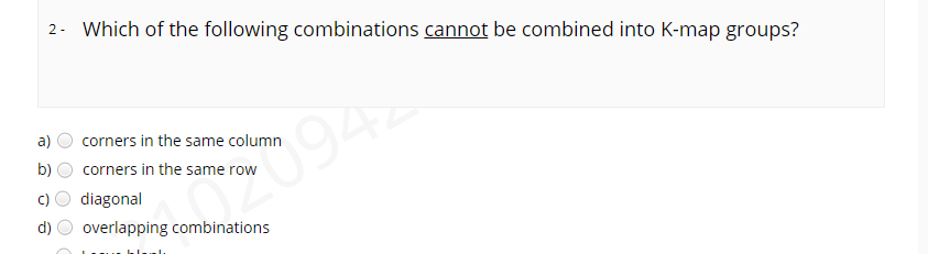 Solved 2- Which of the following combinations cannot be | Chegg.com