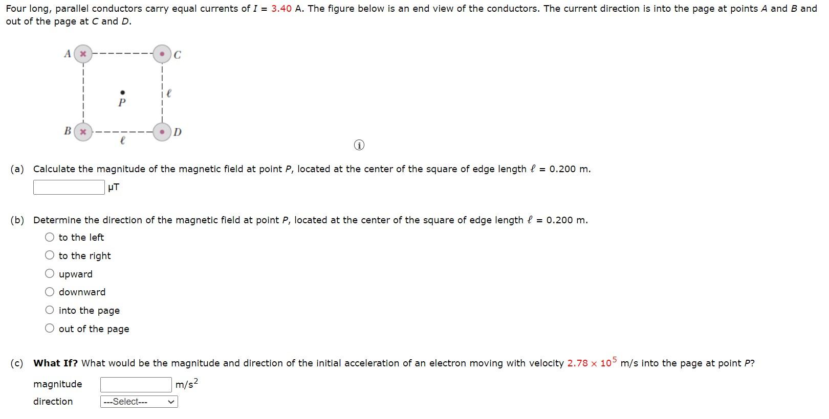 Solved (a) Calculate the magnitude of the magnetic field at | Chegg.com