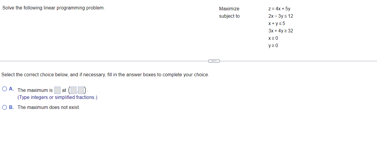 Solved Solve The Following Linear Programming Problem 9223
