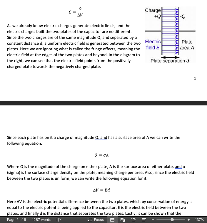 Solved Table 1 (25 points) Area (mm) Separation (mm) Voltage | Chegg.com