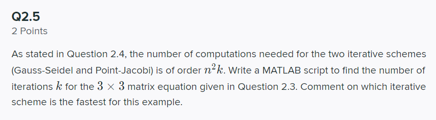 Solved Q2 System of Linear Equations 8 Points Q2.1 2 Points | Chegg.com