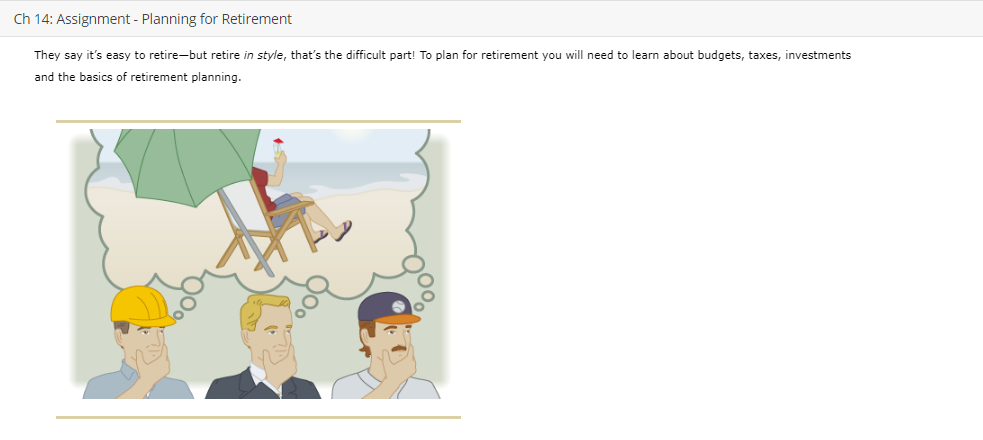 Solved Ch 14: Assignment - Planning for Retirement They say | Chegg.com