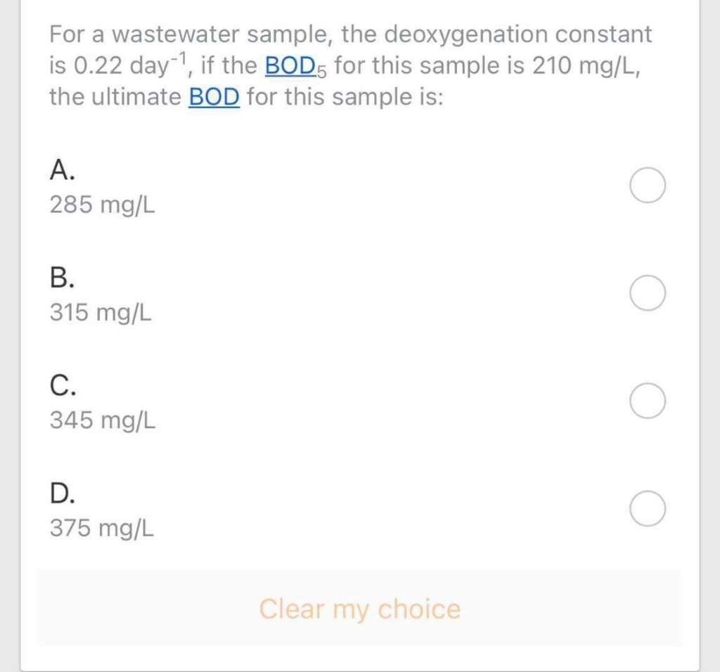 Solved For a wastewater sample, the deoxygenation constant | Chegg.com