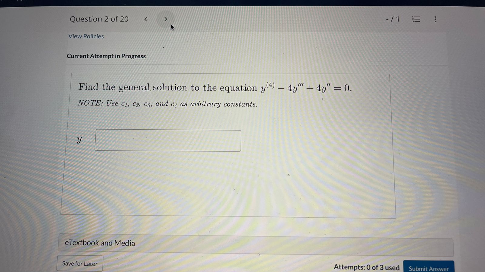 Solved Find the general. solution to the equation | Chegg.com