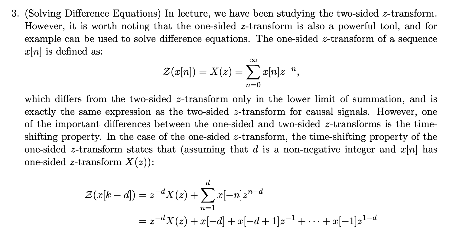 (Solving Difference Equations) In lecture, we have | Chegg.com