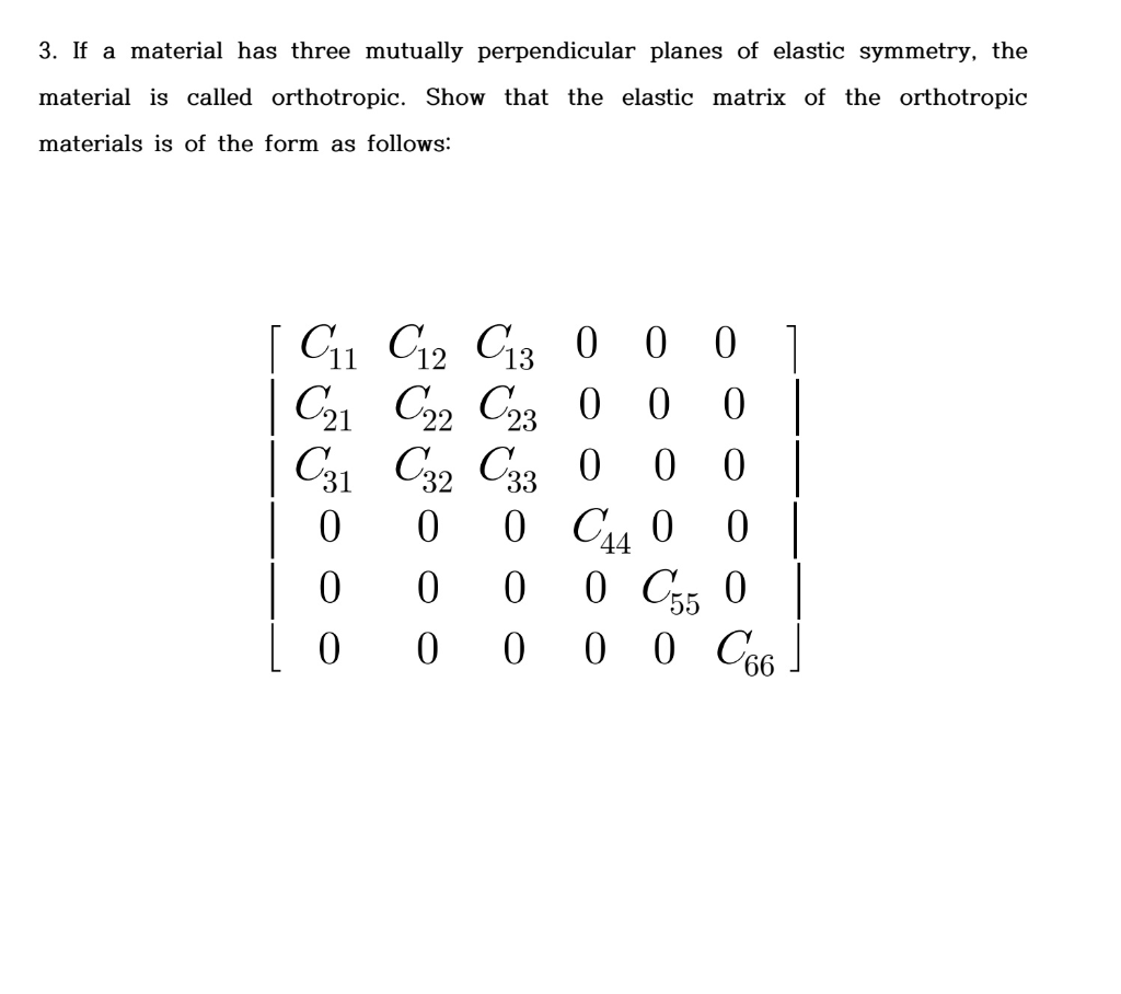 Solved 3. If a material has three mutually perpendicular | Chegg.com