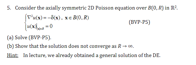 Solved 5. Consider the axially symmetric 2D Poisson equation | Chegg.com