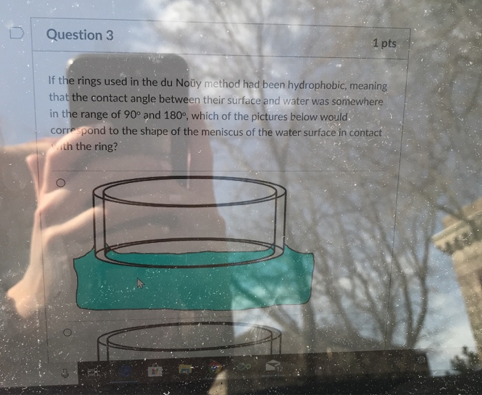 Solved Question 3 1 pts If the rings used in the du Noüy | Chegg.com