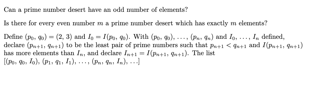 Solved Can a prime number desert have an odd number of | Chegg.com