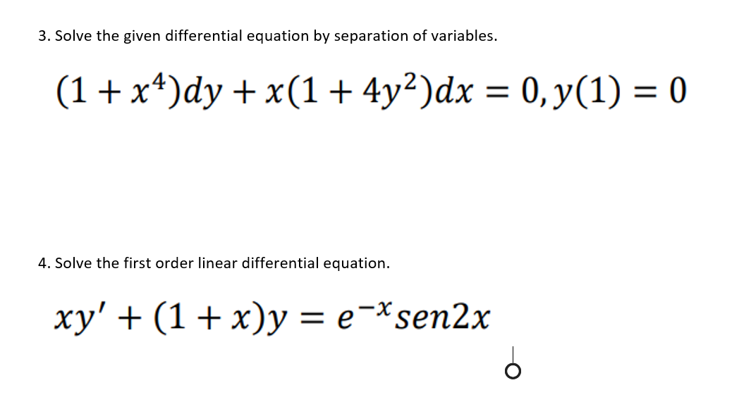 Solved 3. Solve the given differential equation by | Chegg.com