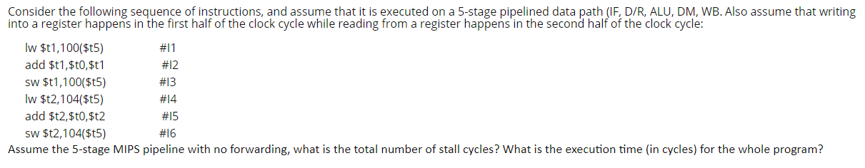 Solved Consider the following sequence of instructions, and | Chegg.com