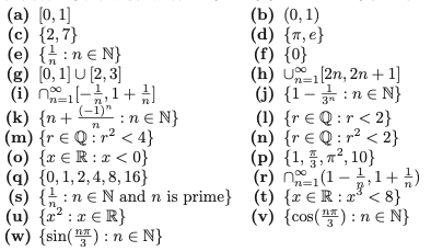 Solved 4.3) For each set below, give its supremum and | Chegg.com