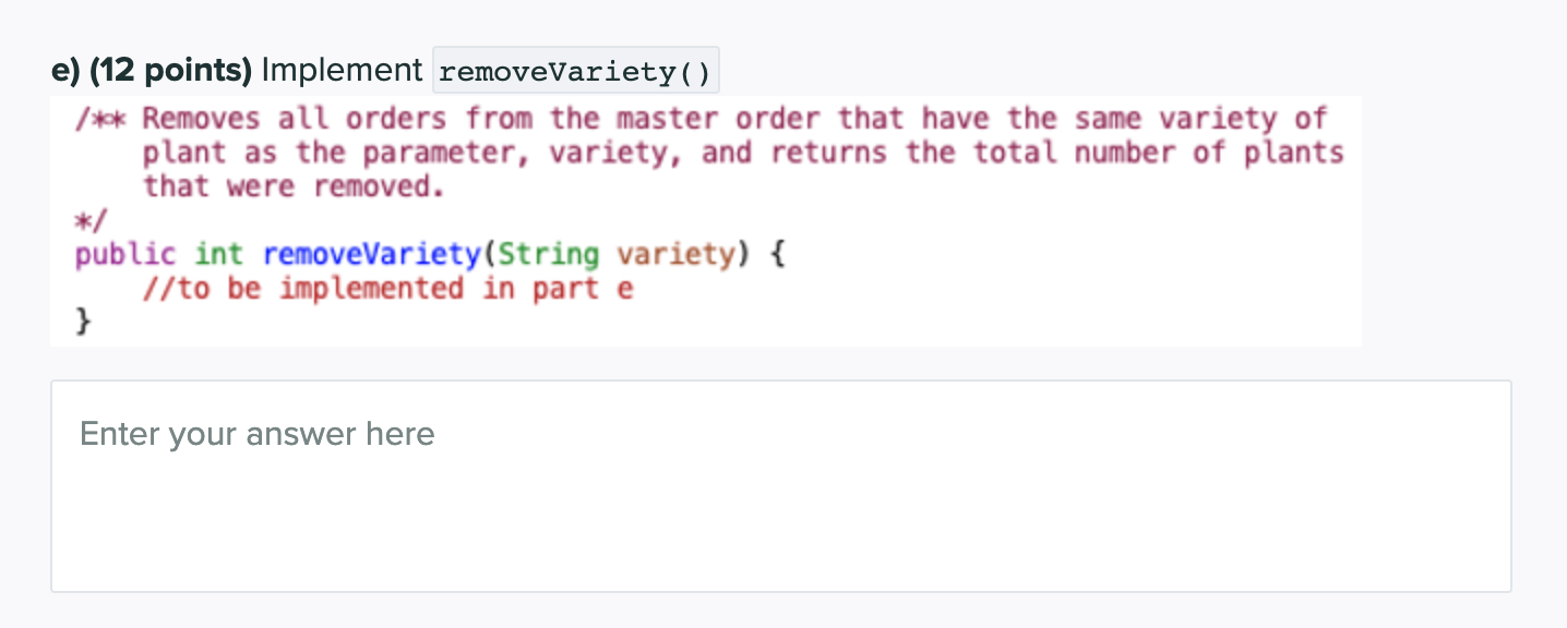 Solved Q3 Object Oriented Programming 40 Points A gardening | Chegg.com