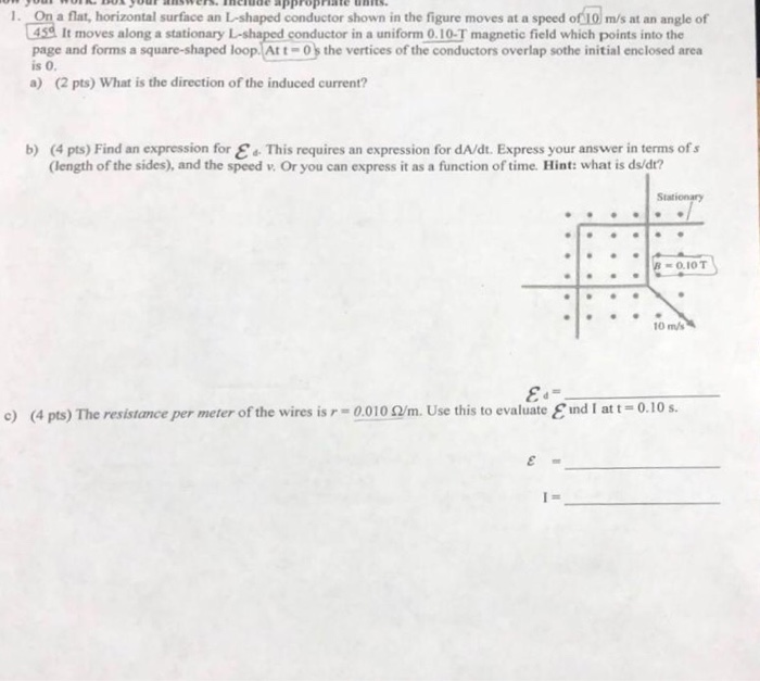Solved 1. On a flat, horizontal surface an L-shaped | Chegg.com